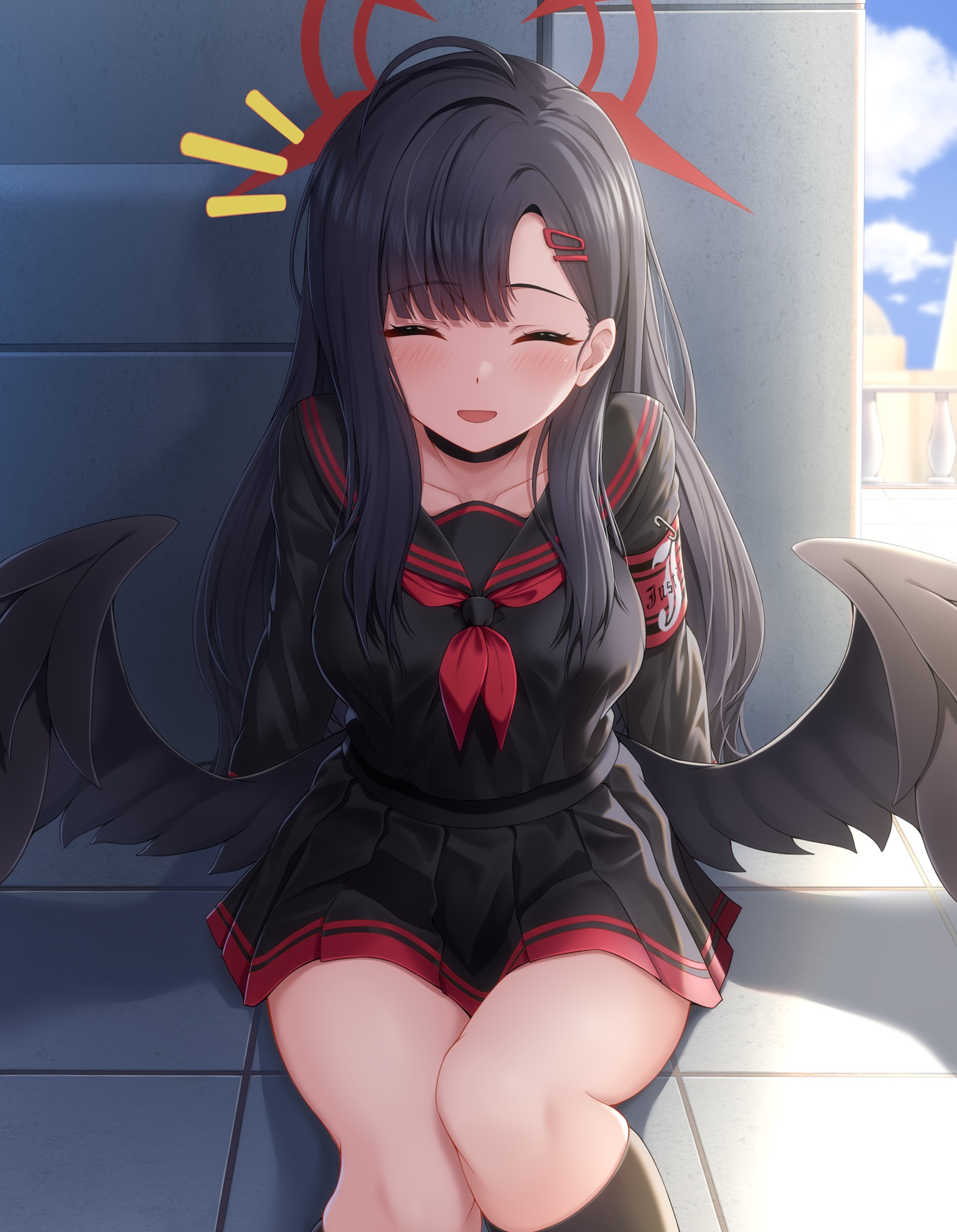 hajika blue archive nakamasa ichika angel seifuku wings | #1126446 | yande.re